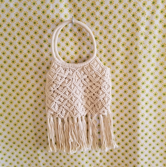 Chateau | Bags | Vintage Style Macrame Handbag Purse With Fringe | Poshmark